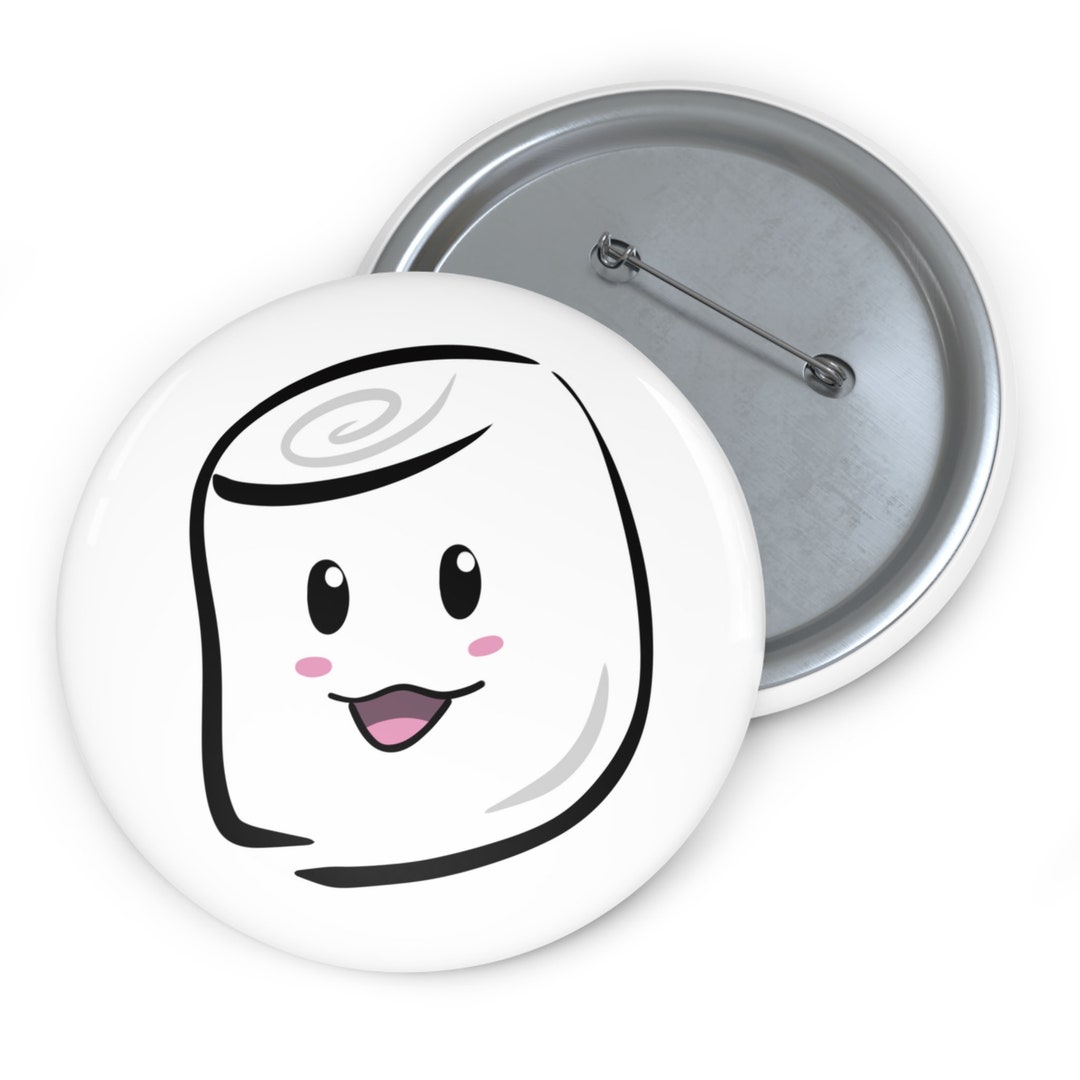 Kawaii Marshmallow Man Pin Button Badge - Etsy