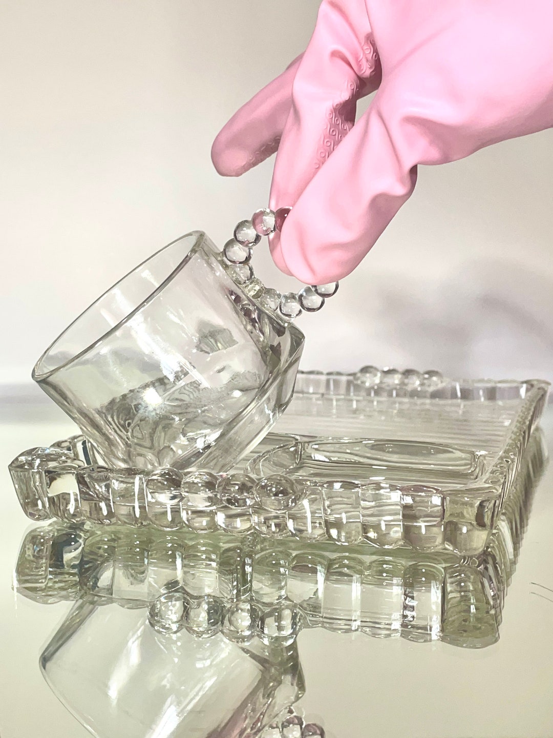 Vintage Anchor Hocking Boopie Glass Tray and Cup Set - Etsy