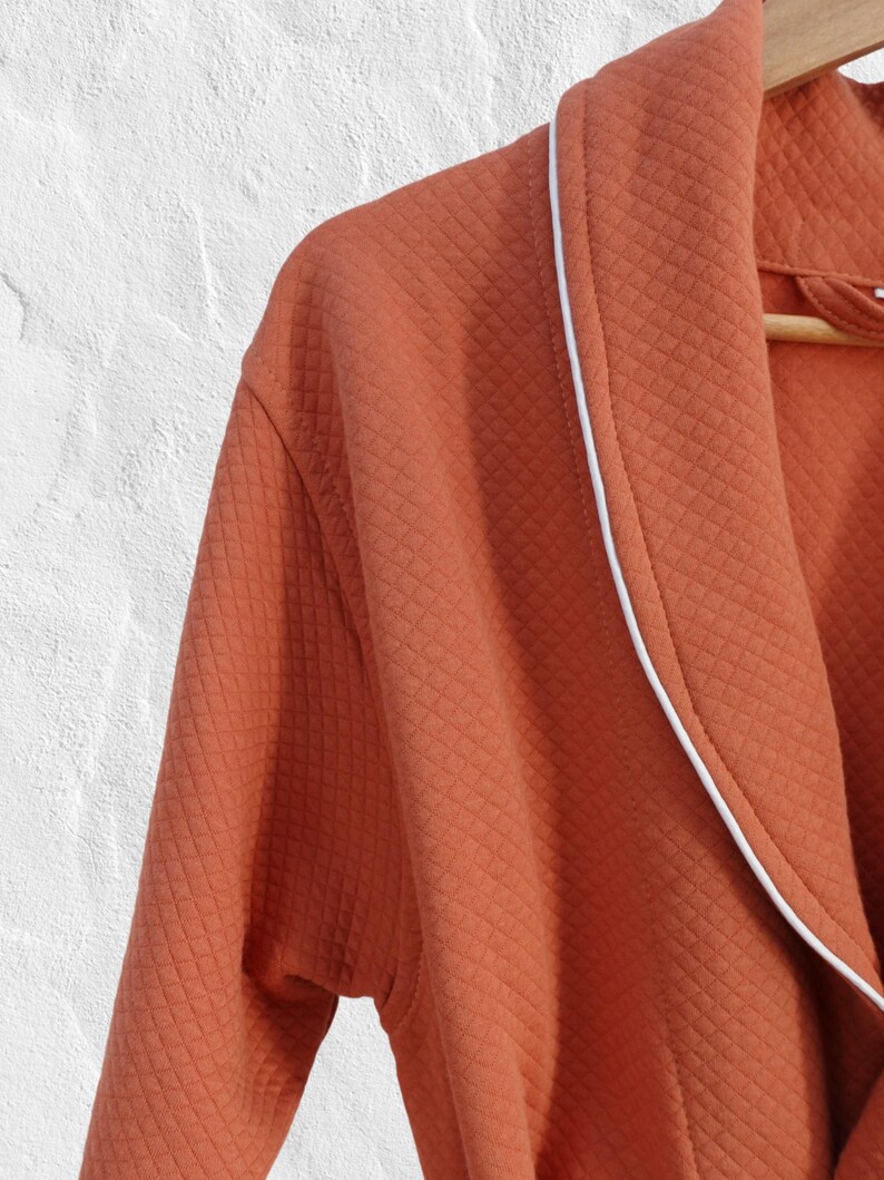 Personalized Quilted Cotton Knit Bathrobe – Soft Textured Dressing Gown ...