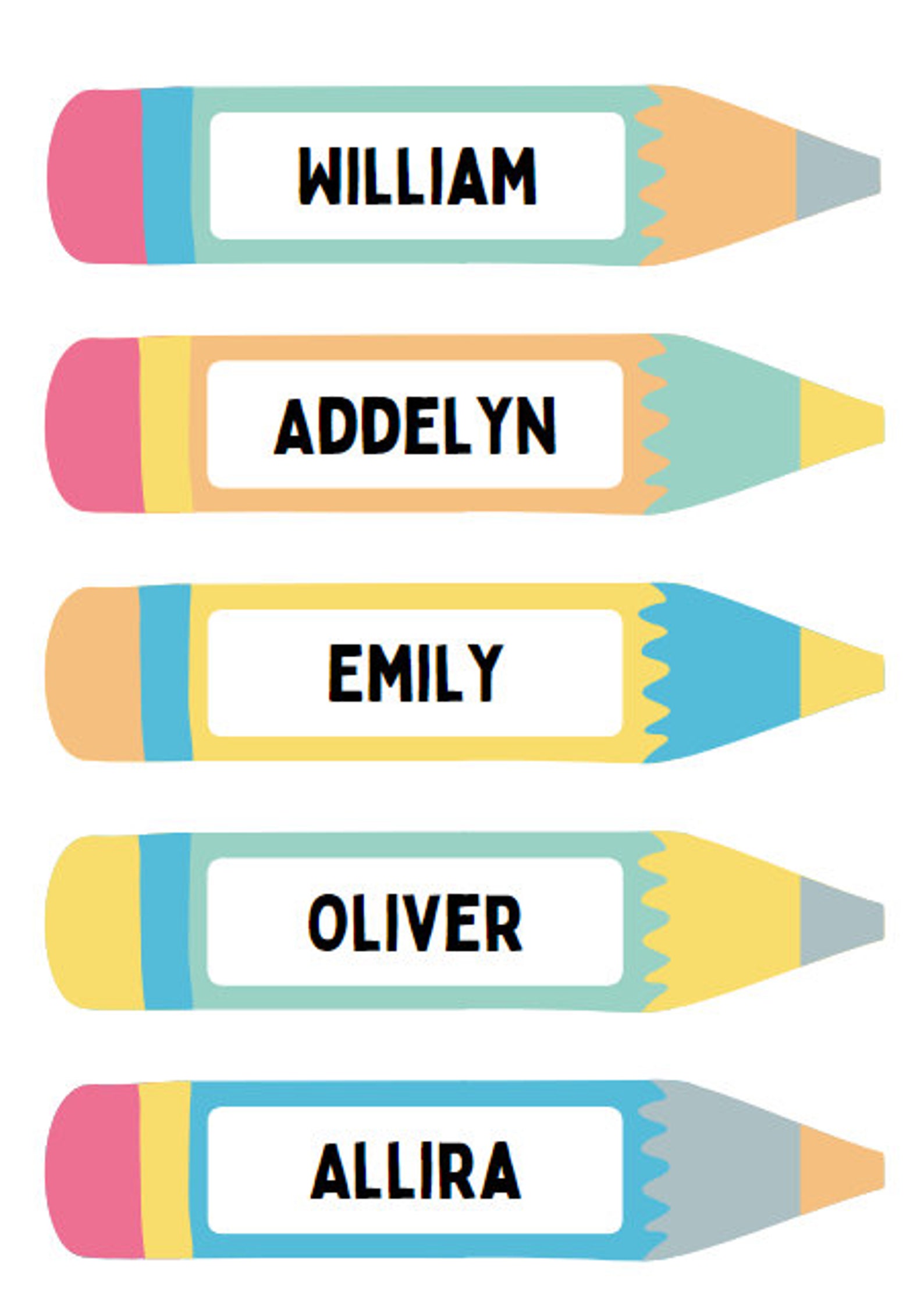 Back to School Pencil Student Name Tags - Etsy