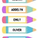 Back to School Pencil Student Name Tags - Etsy