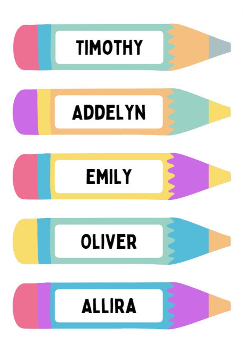 Back to School Pencil Student Name Tags - Etsy