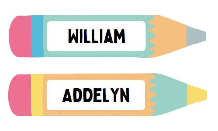 Back to School Pencil Student Name Tags - Etsy