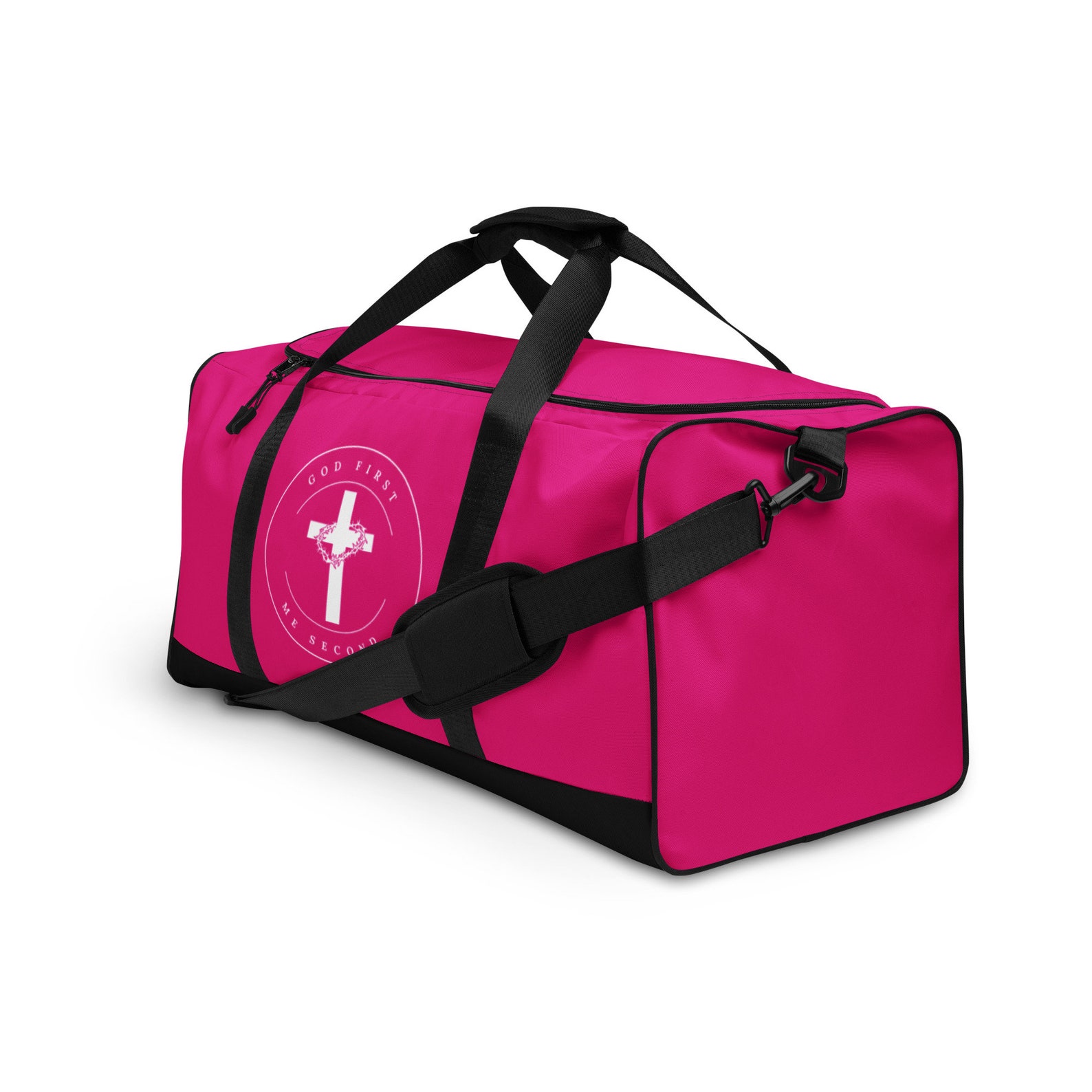 Hot Pink God First Me Second Large Duffle Bag - Etsy