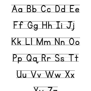 Alphabet Poster, Manuscript, Handwriting Chart, Homeschool, Classroom ...