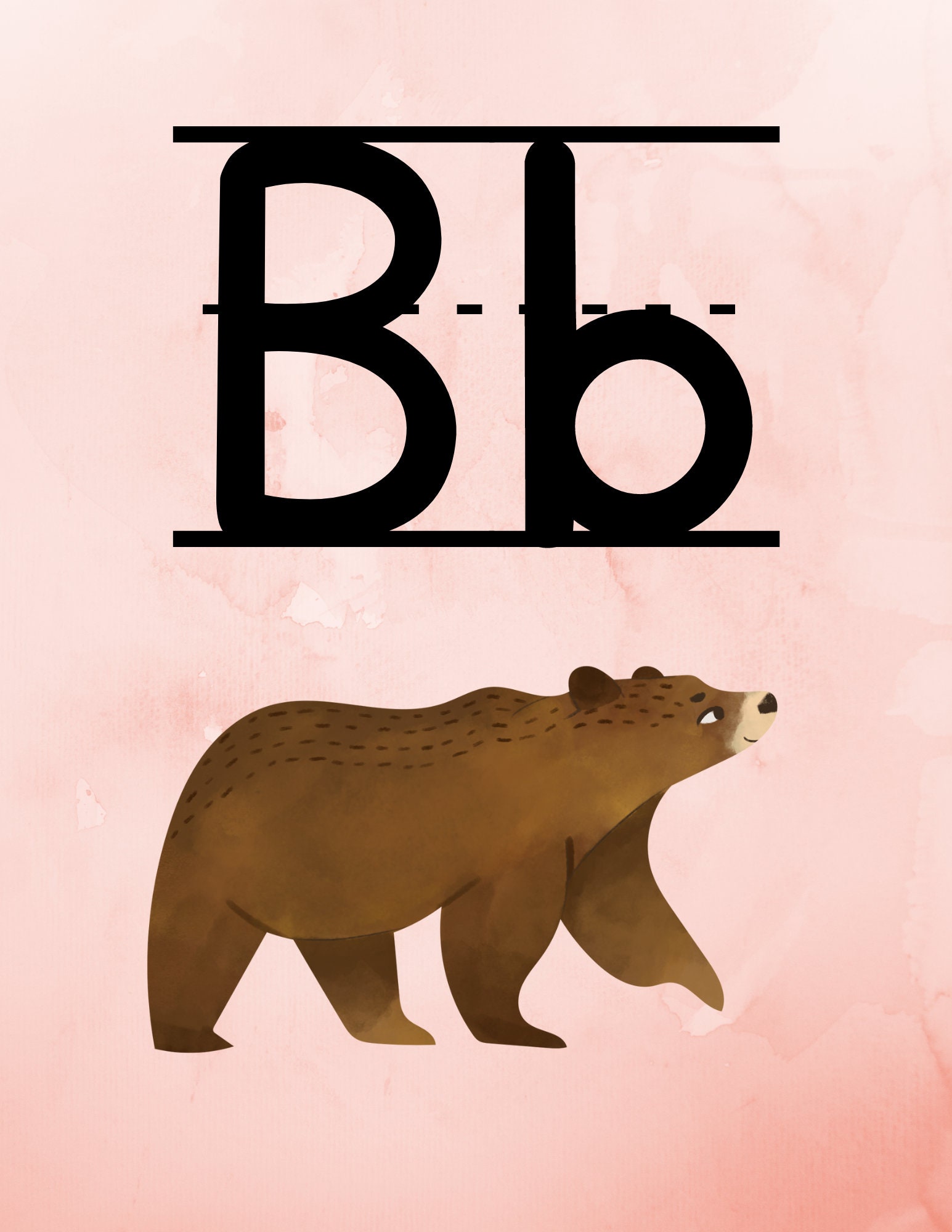 26 Full Color Alphabet Posters | Letter Formation | PINK Watercolors ...