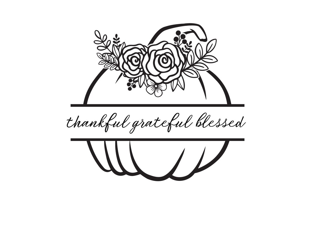 Thankful Grateful Blessed Pumpkin - Etsy