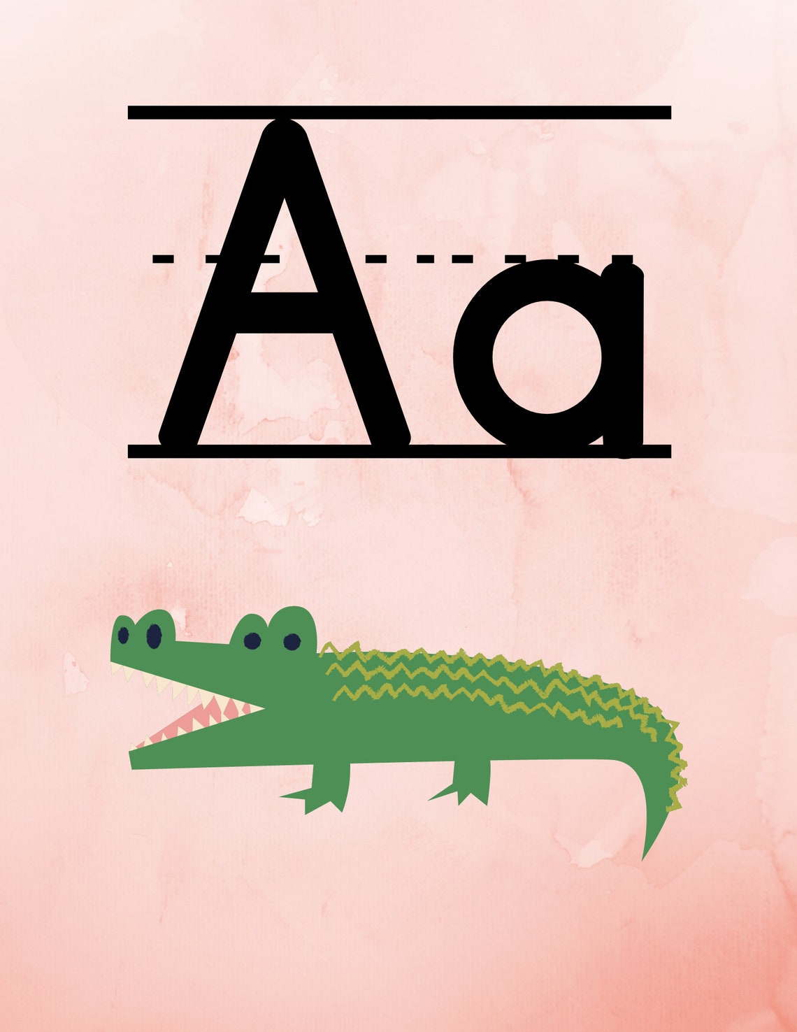 26 Full Color Alphabet Posters | Letter Formation | PINK Watercolors ...