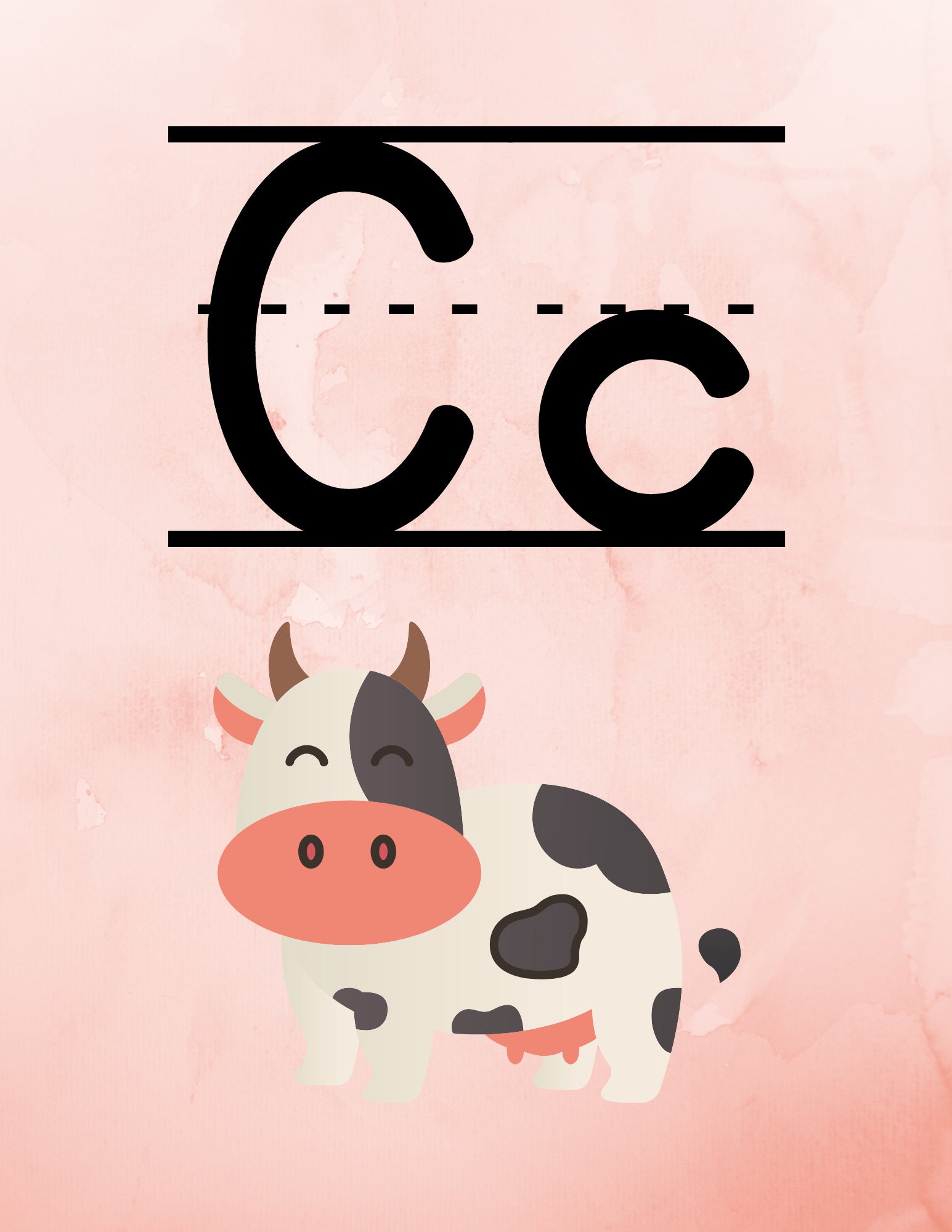 26 Full Color Alphabet Posters | Letter Formation | PINK Watercolors ...