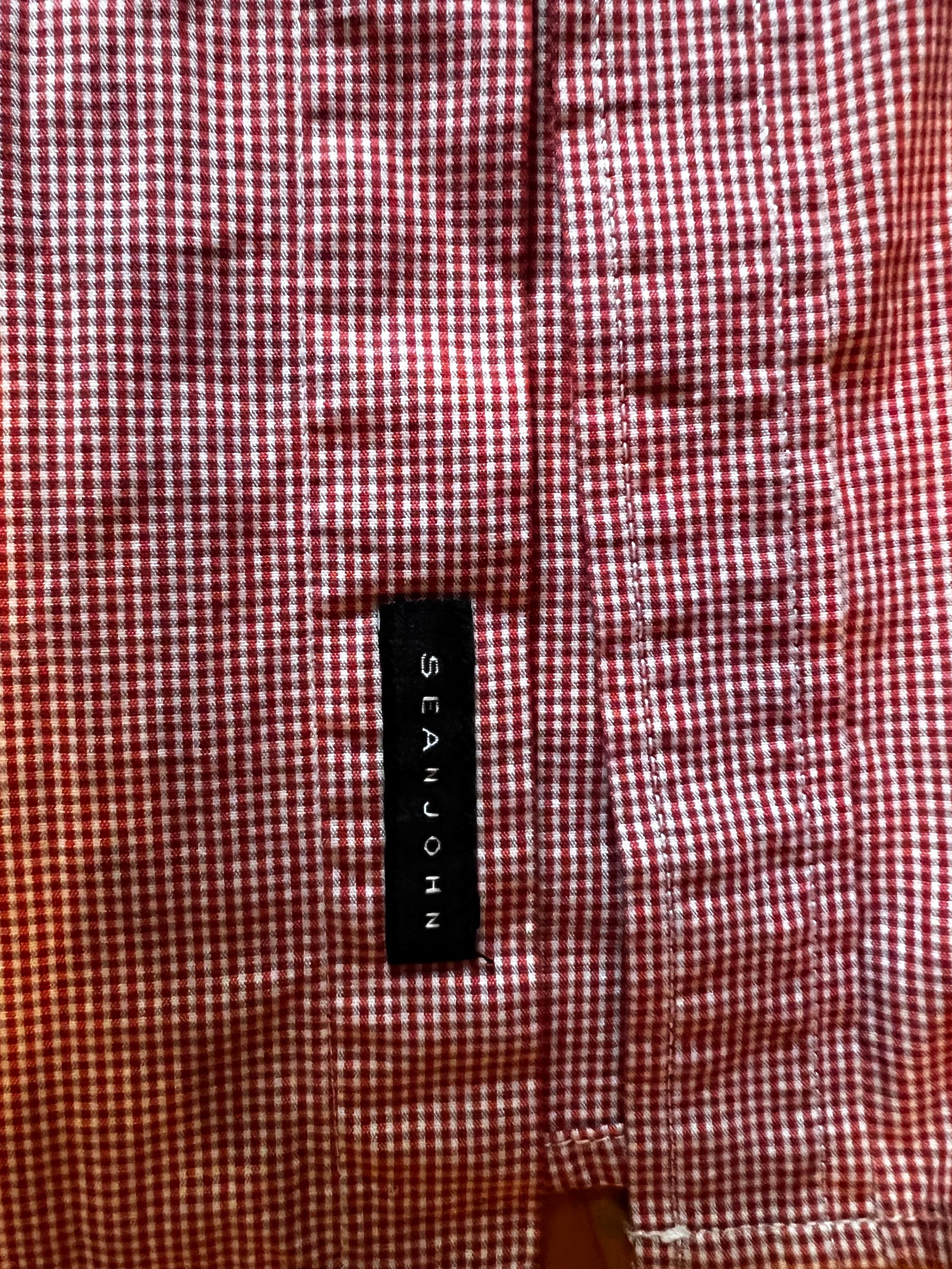 1990's Sean John Red Gingham Style Button Down Shirt - Etsy