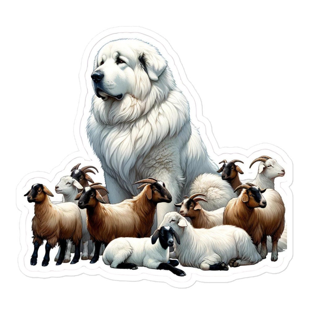 Great Pyrenees Protecting Goats Vinyl Sticker - Etsy