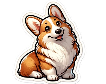 Cozy Corgi Vinyl Sticker, Corgi Sticker, Vinyl Sticker, Sticker, Fall ...