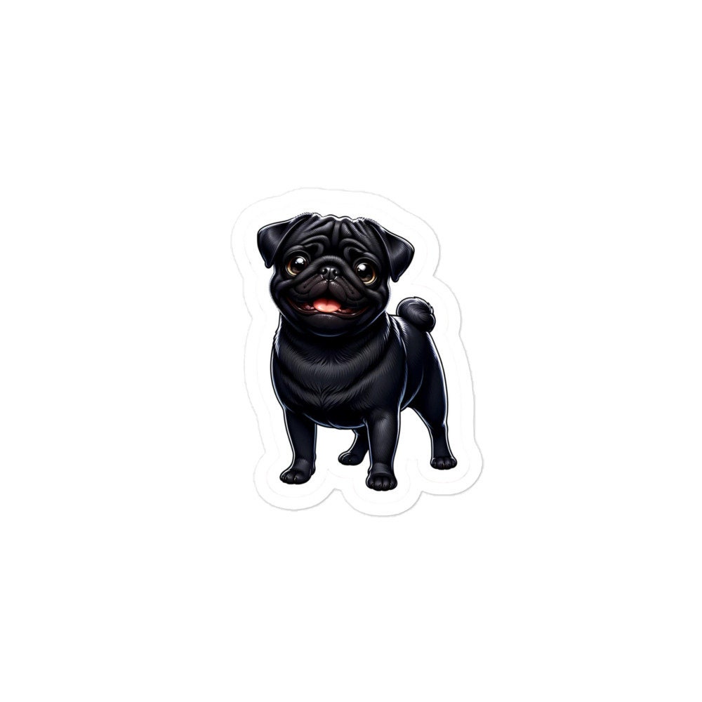 Black Pug Sticker - Etsy