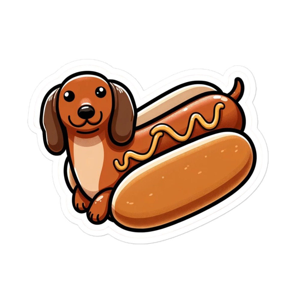 Hot Dog Dachshund Vinyl Sticker - Etsy