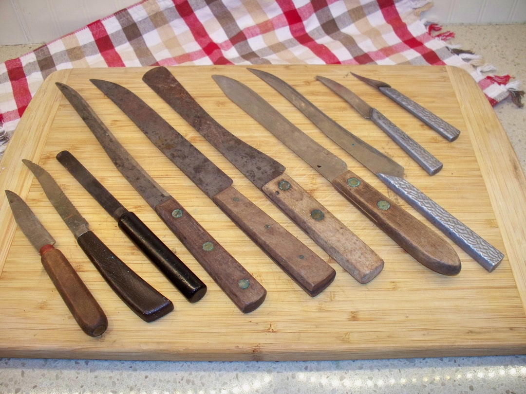 Lot of 10 Vintage Kitchen Knives - Etsy