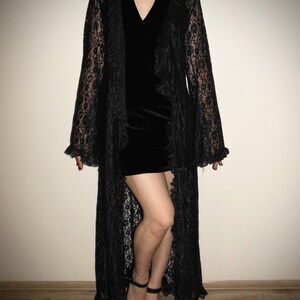 Black Lace Woman Gown and Black Dress Set , Vampire Halloween Costume ...
