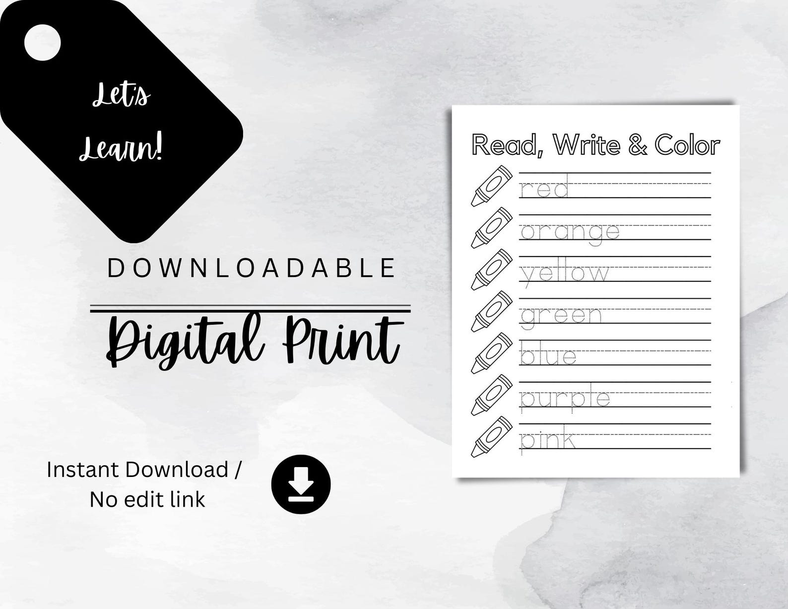 Read Write Color Trace Worksheet for Preschool Prek TK Kindergarten ...