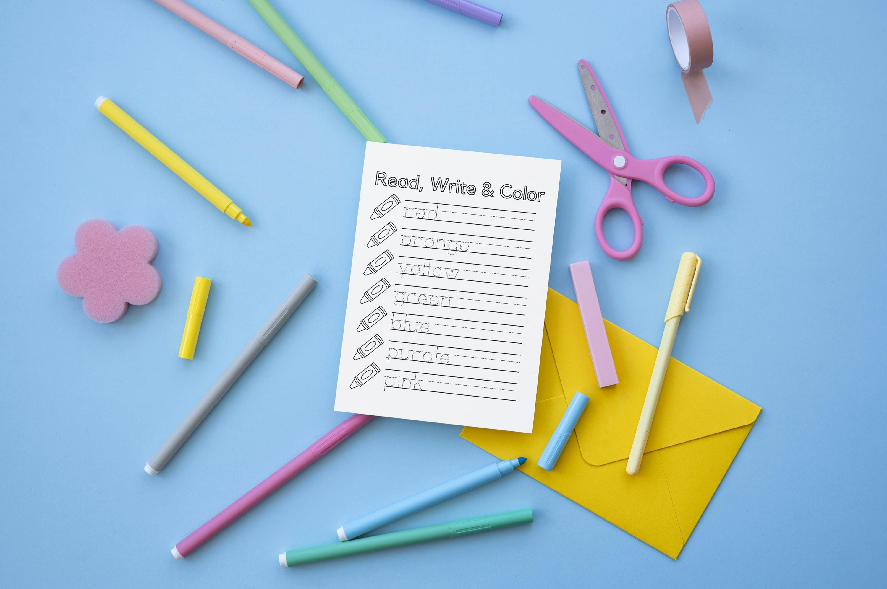 Read Write Color Trace Worksheet for Preschool Prek TK Kindergarten ...