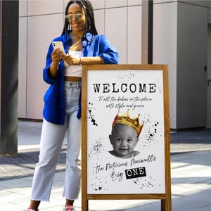 The Big ONE Theme Editable Digital Birthday Party Welcome Poster ...