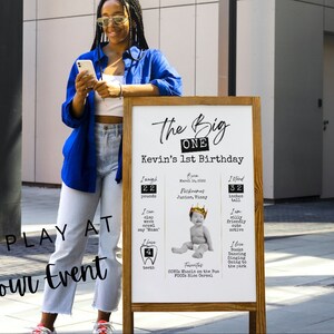 The Big ONE Ready to Party Editable Digital Birthday Party Stats Board ...