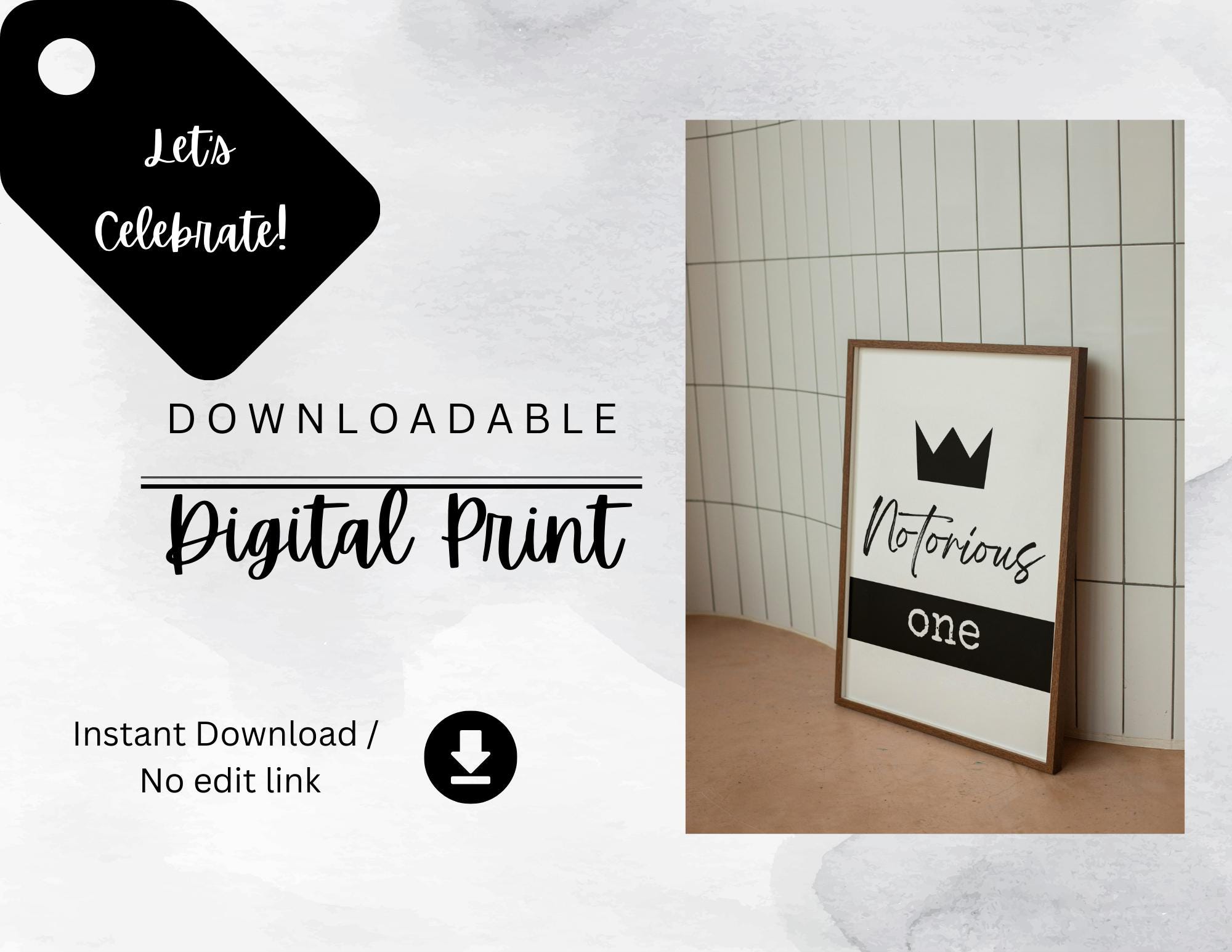 Notorious One Party Sign Digital Print | Notorious the BIG One Hip Hop ...
