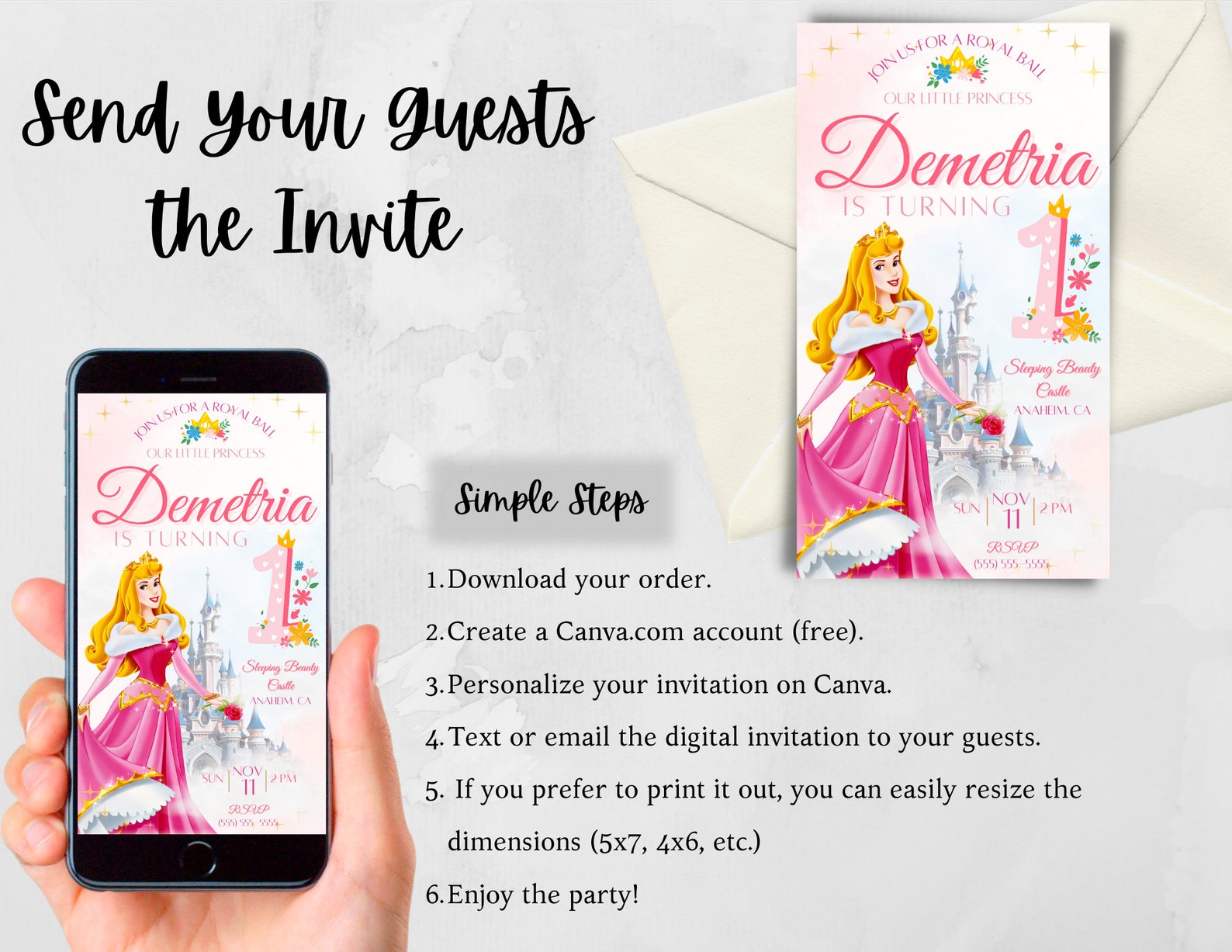 Sleeping Beauty Princess Aurora Theme 1st 2nd Birthday Party - Etsy