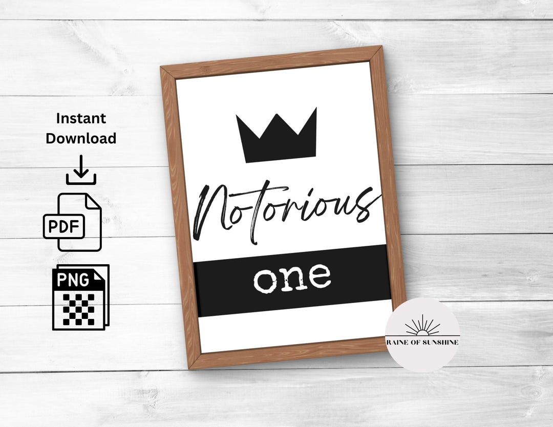 Notorious One Party Sign Digital Print | Notorious the BIG One Hip Hop ...