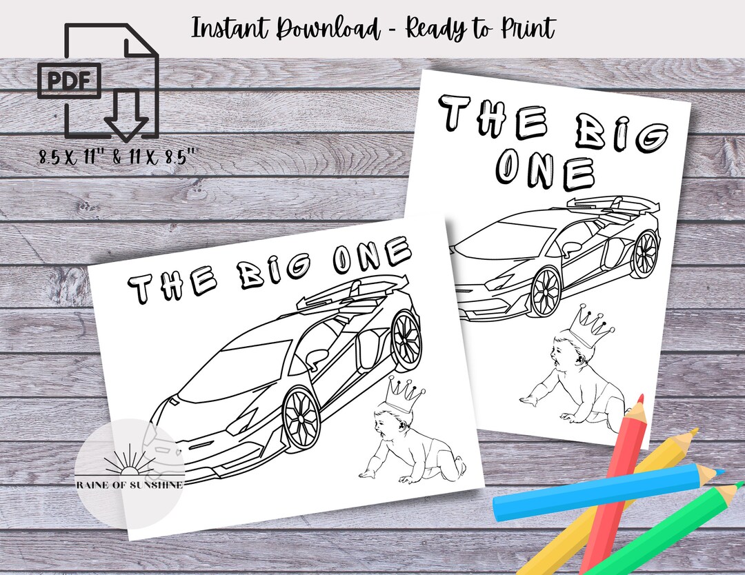 The Big One Coloring Page Kids Party Activity | Notorious the BIG One ...