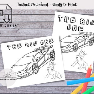 The Big One Coloring Page Kids Party Activity | Notorious the BIG One ...