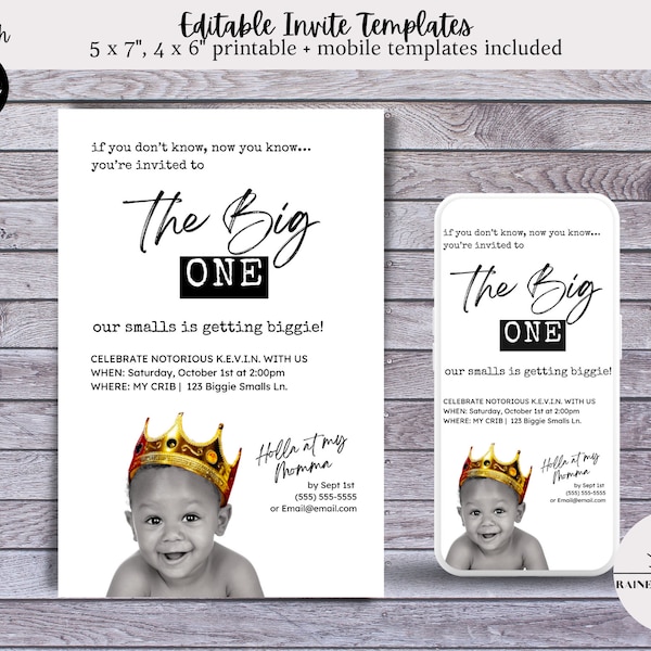 The Big One Invitation - Etsy