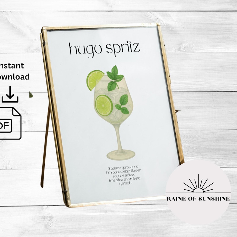 Spritz Bar Menu Pdf - Etsy