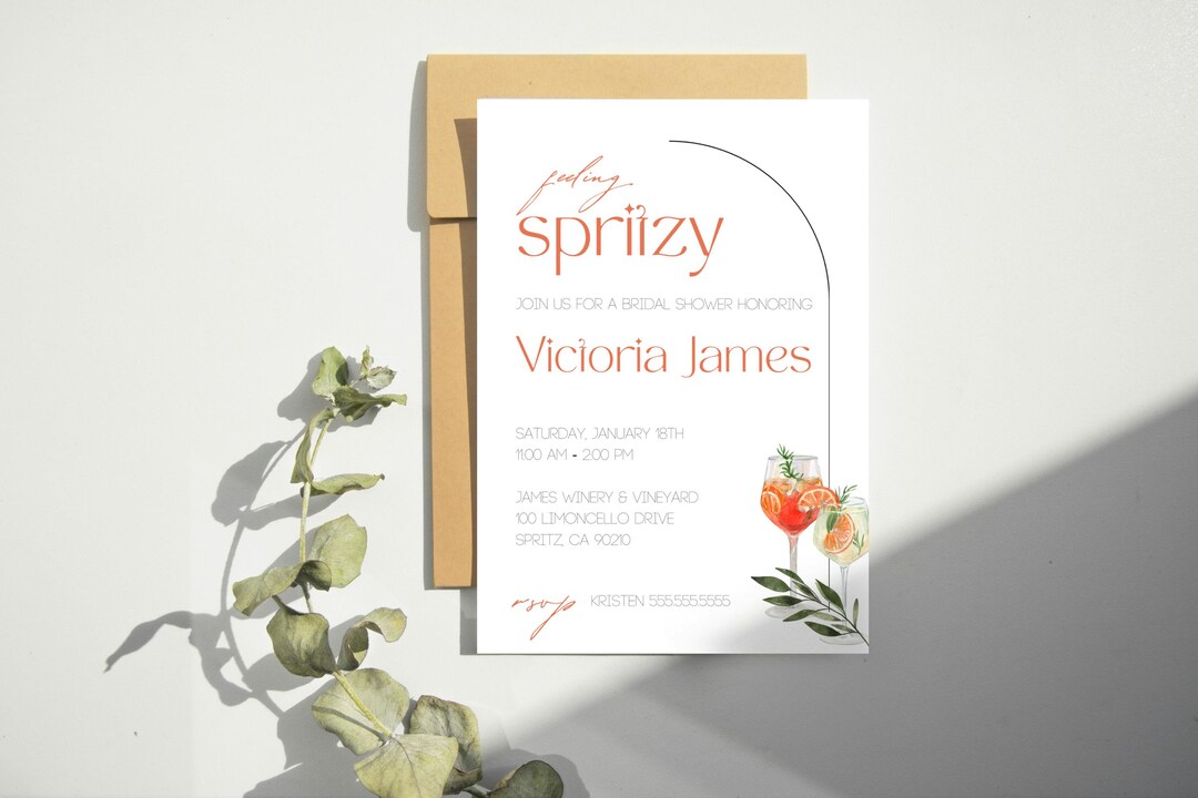 Feeling Spritzy Party Digital Invitation | Bridal Bachelorette Aperol ...