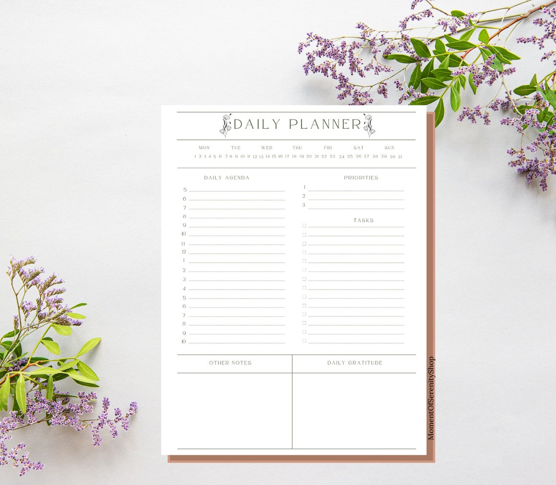 MINIMALIST Daily Planner, Digital and Printable Planner, PDF Compatible ...