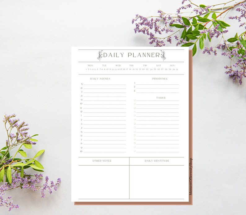 MINIMALIST Daily Planner, Digital and Printable Planner, PDF Compatible ...