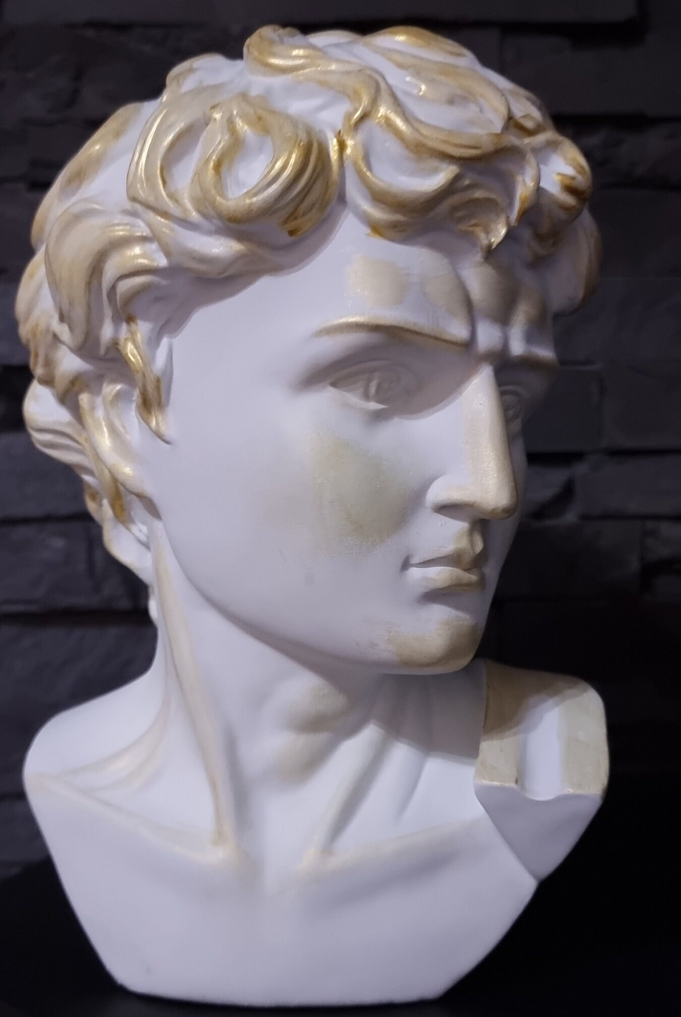 David Bust Handmade Handpainted Gold - Etsy