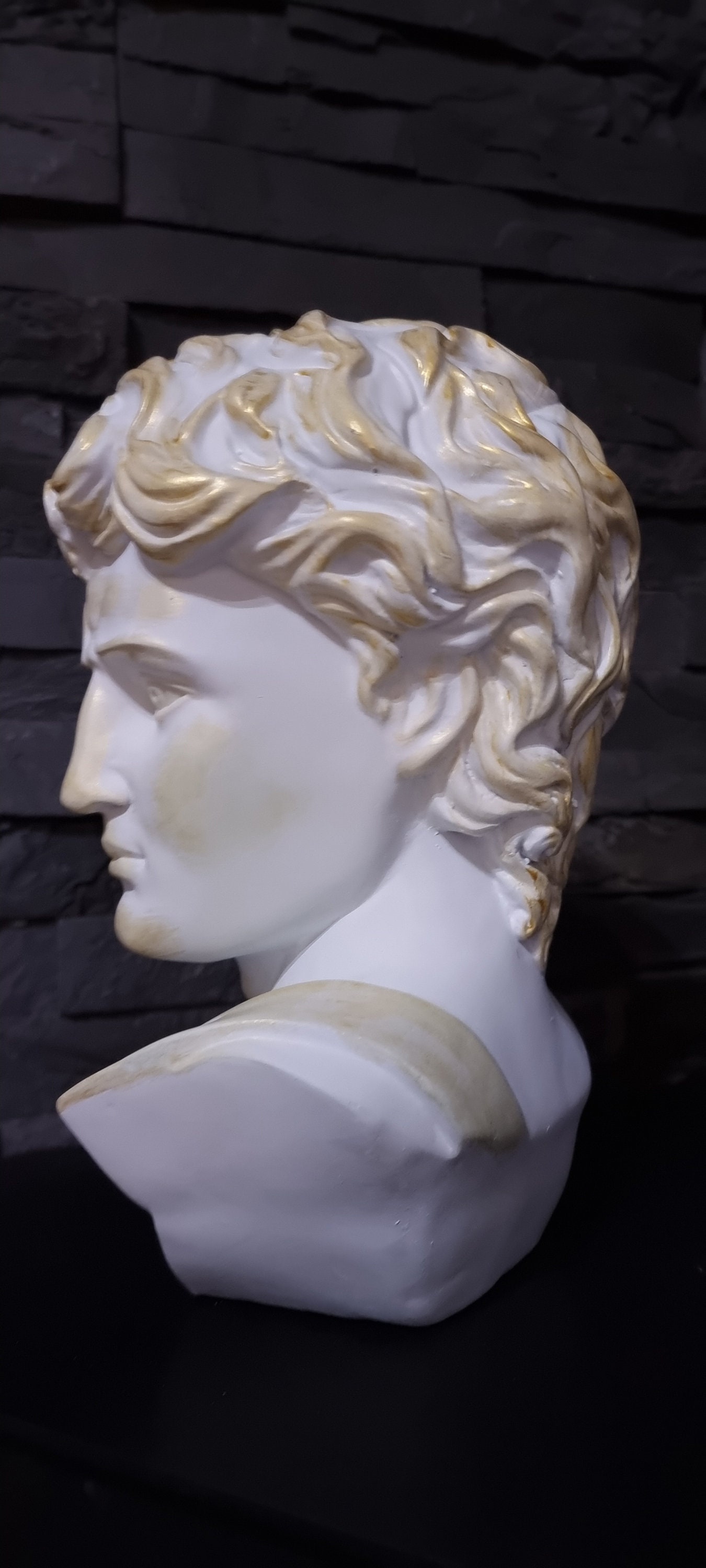 David Bust Handmade Handpainted Gold - Etsy