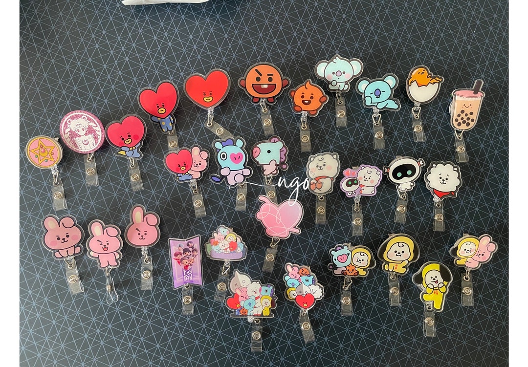 BT21 Acrylic Badge Reel: BTS ARMY Nurse Retractable Badge Holder - Etsy ...