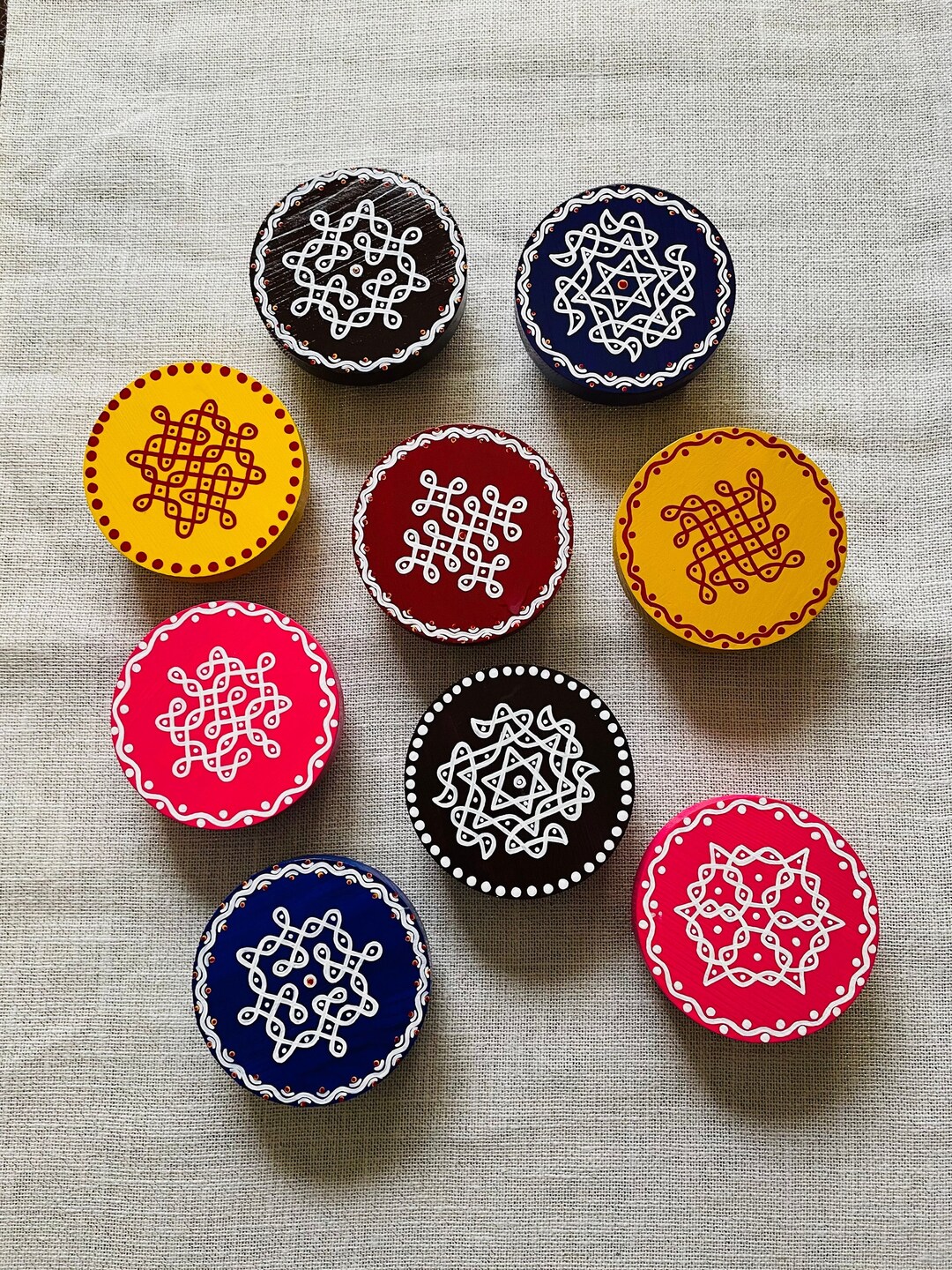 Mini Circle Wooden Stool/manai/peeta for Pooja Muggulu - Etsy