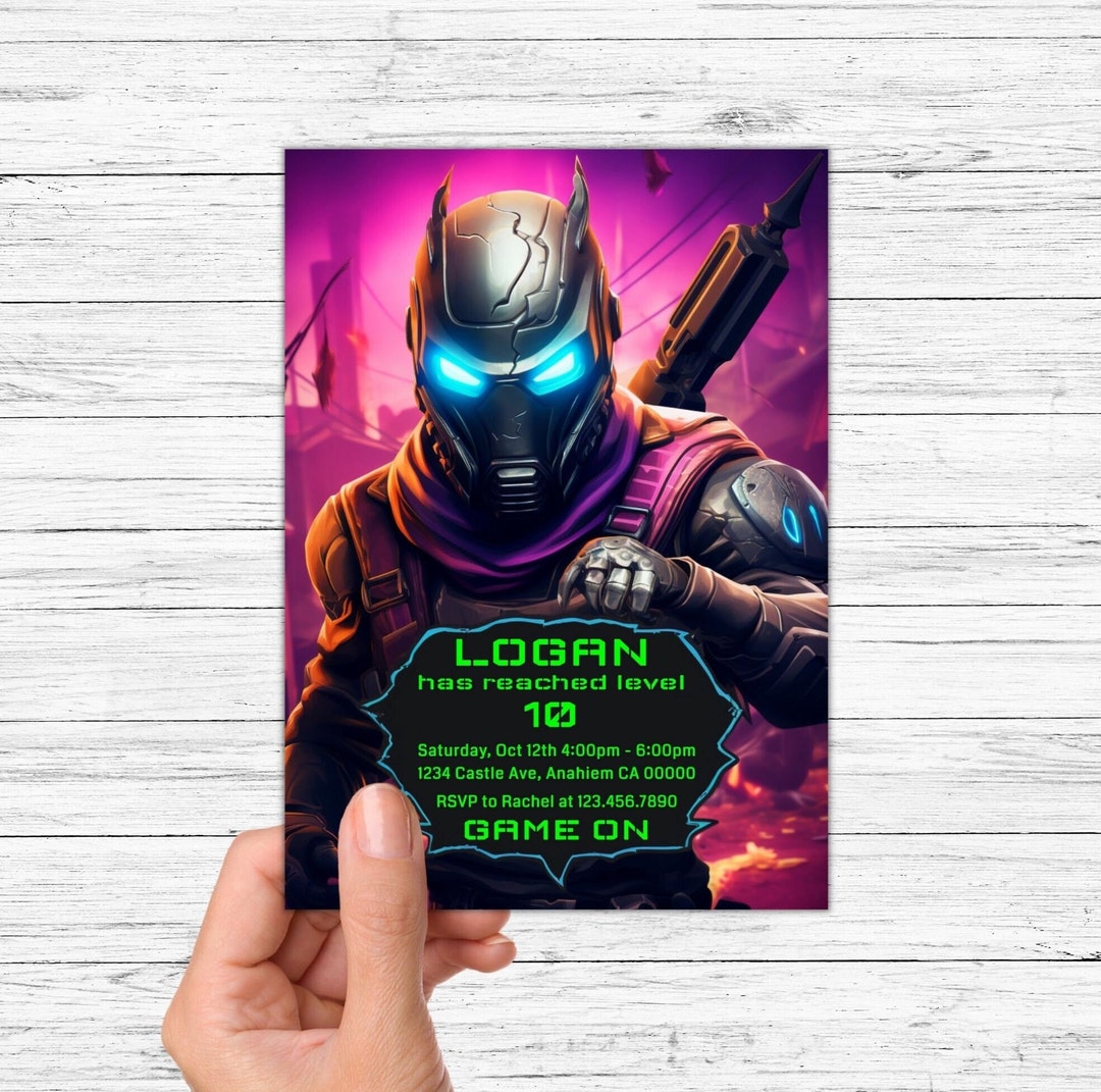 Video Game Birthday Invitation Template, Playstation Invitation, Gamer ...