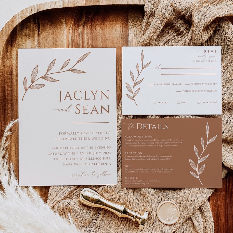 Leather Wedding Invitation - Etsy