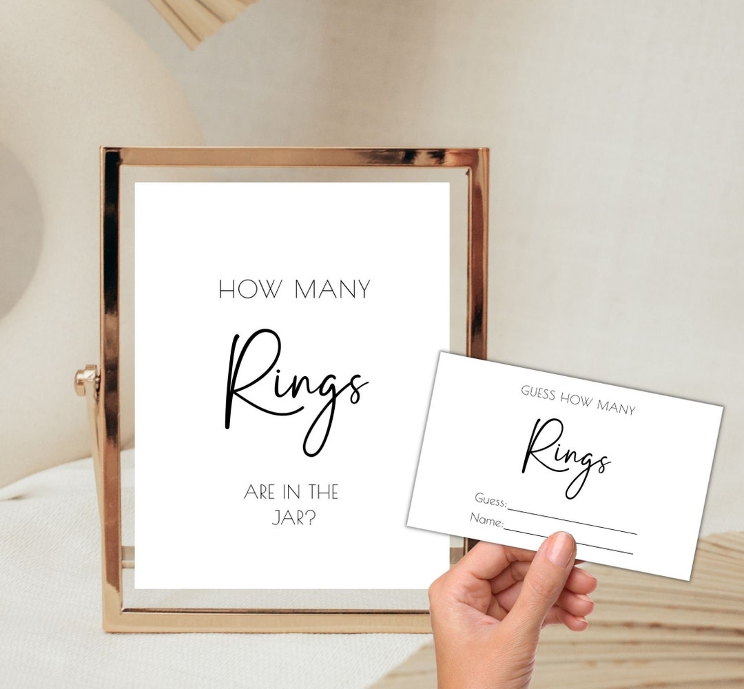 Bridal Shower Printable Ring Game With Matching Ticket Sign, Instant ...