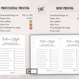 Minimalist Bridal Shower Price is Right Game, Bridal Shower Game ...