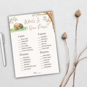 Winnie the Pooh Baby Shower What's in Your Purse Game, Printable ...