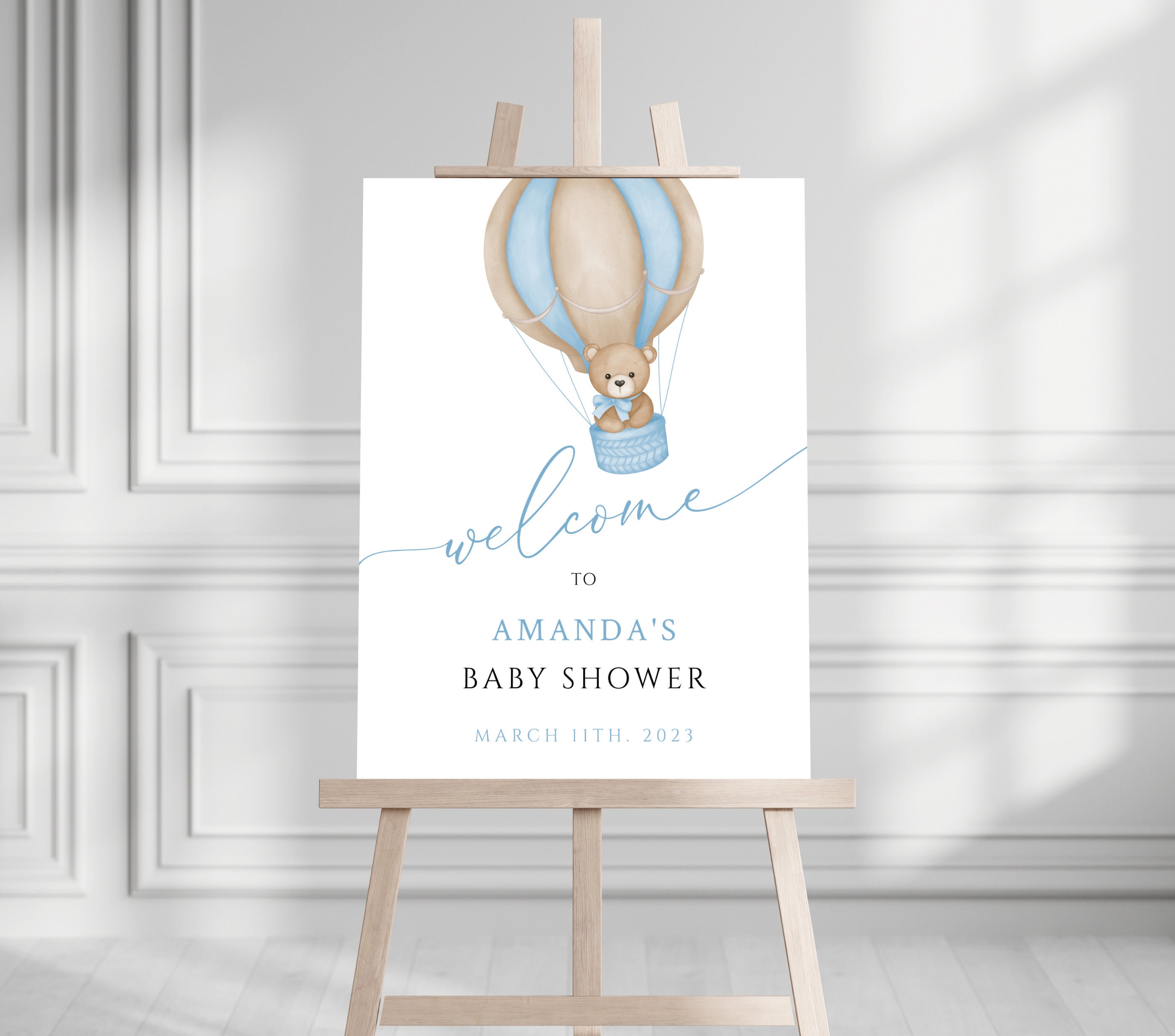 Printed We Can Bearly Wait Baby Boy Foam Welcome Sign Baby - Etsy