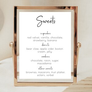 Party Printable Sweets Dessert Sign, Instant Digital Download Sign ...