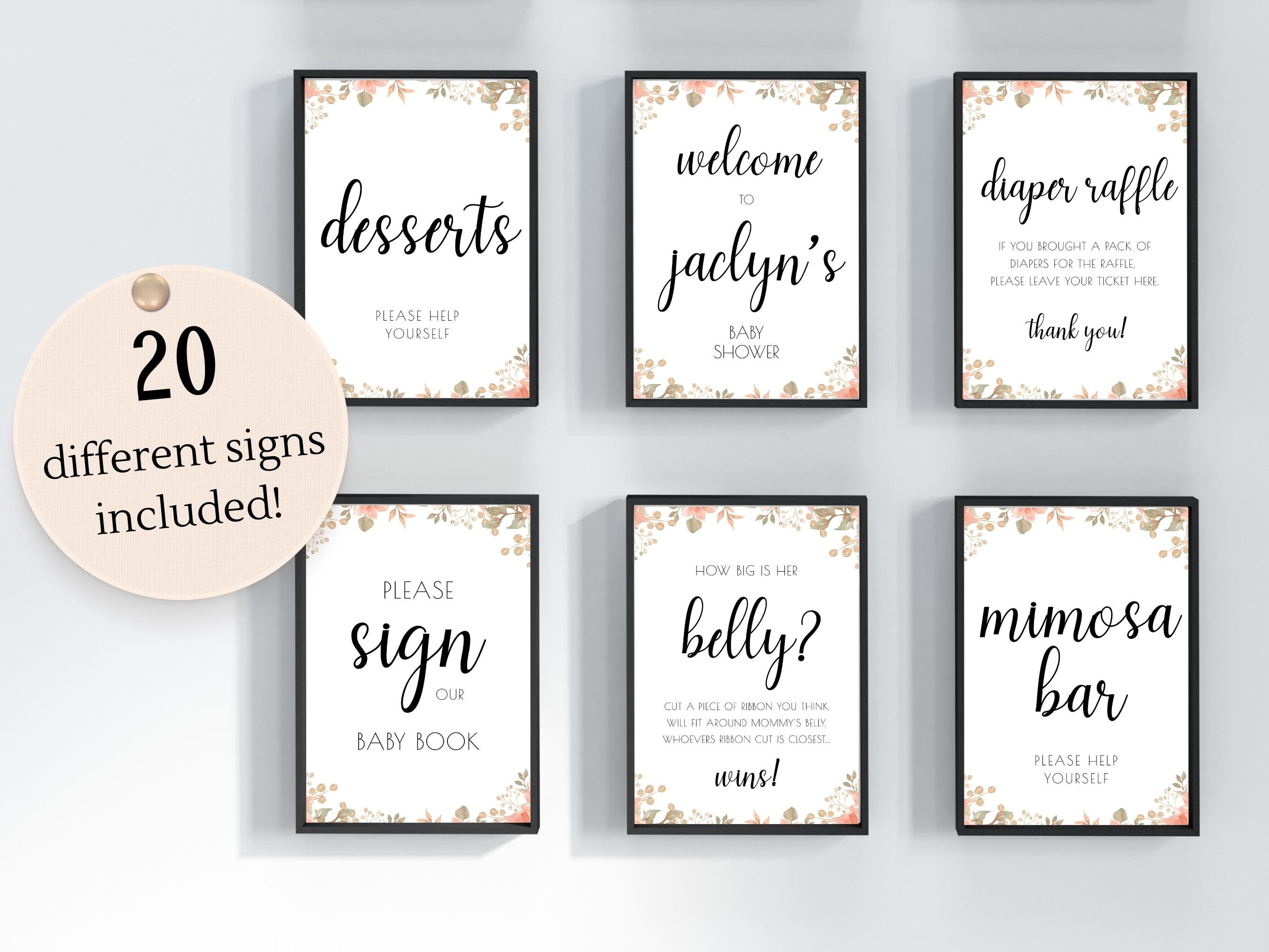 Baby Shower Games, Signs and Tickets Bundle, Girl Blush Pink, Printable ...