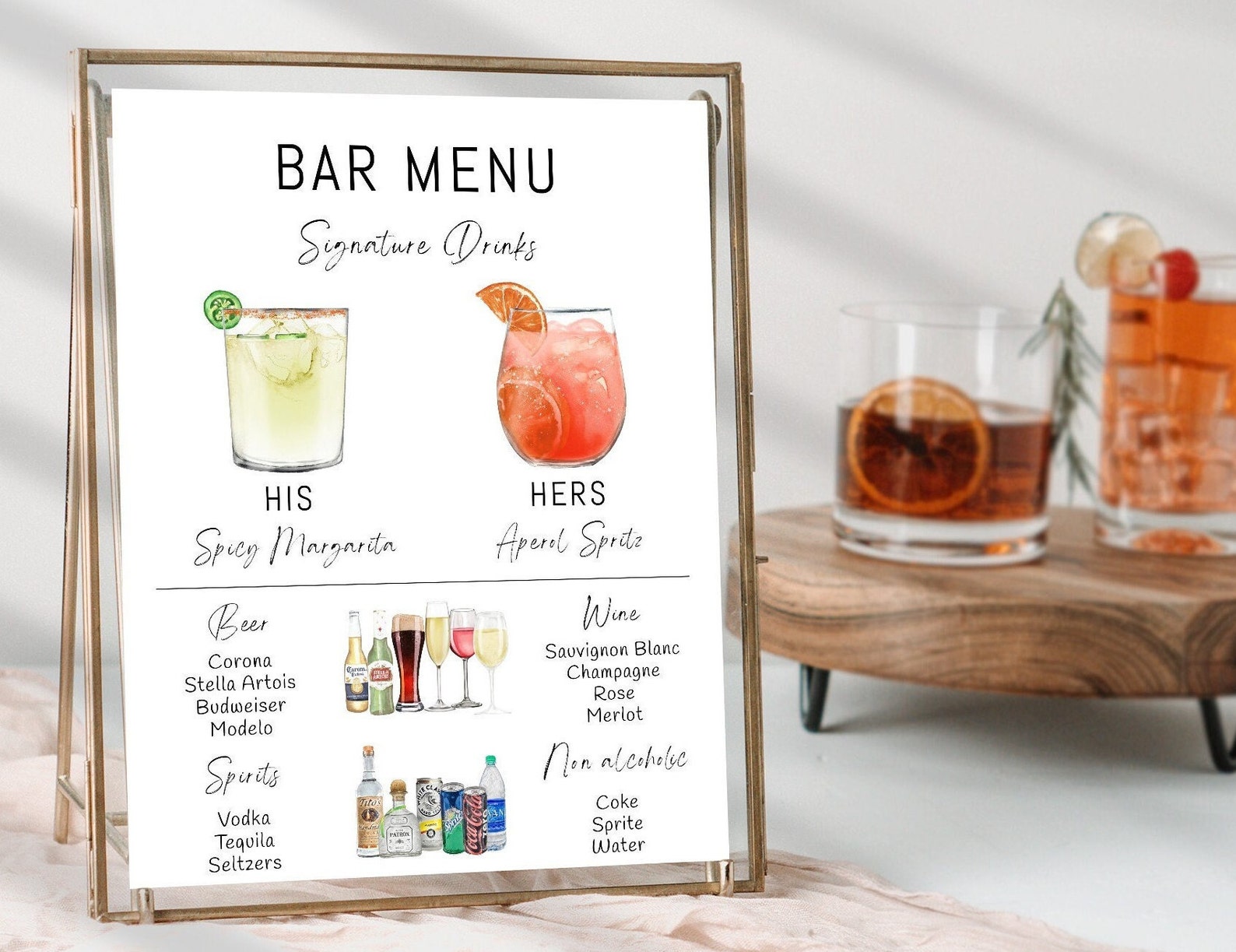 Bar Menu Minimalist Template Printable Bar Menu Editable - Etsy