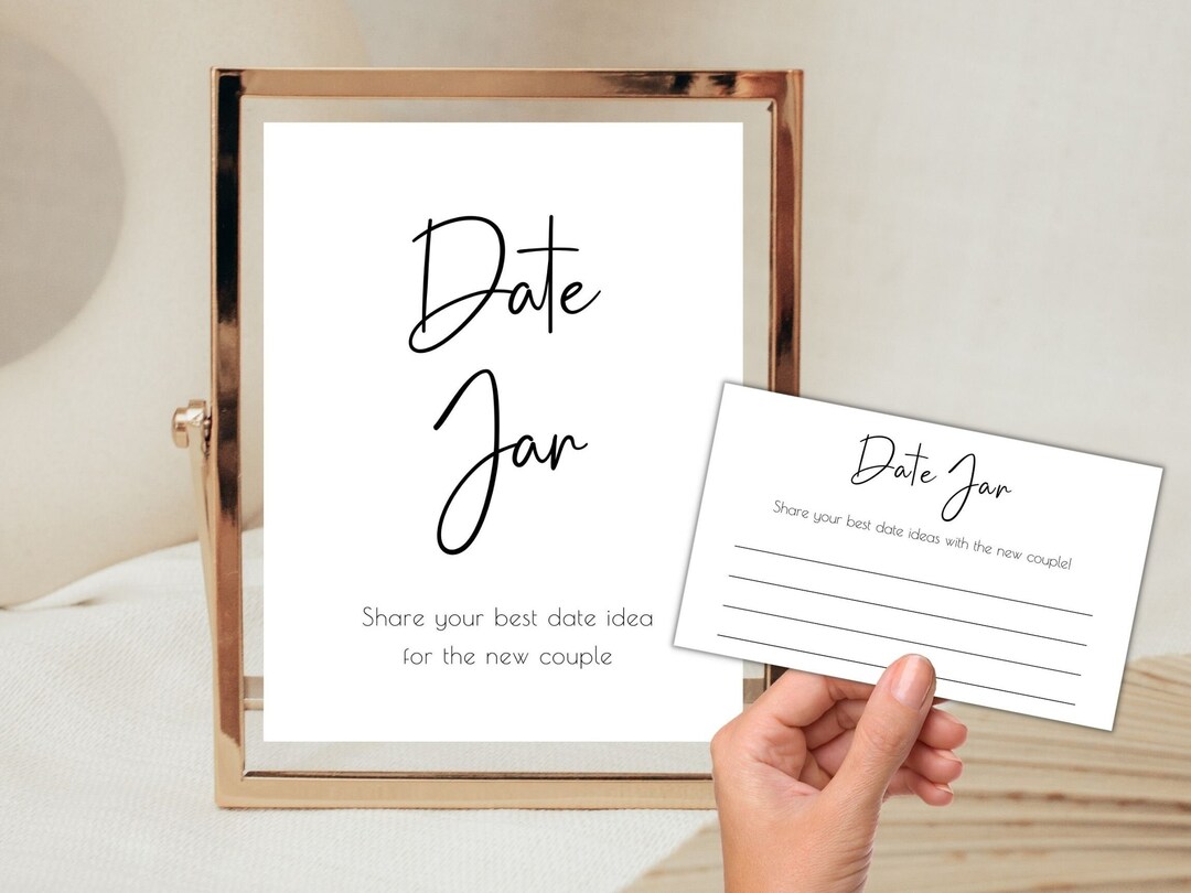 Bridal Shower Printable Date Jar Sign With Matching Ticket, Instant ...