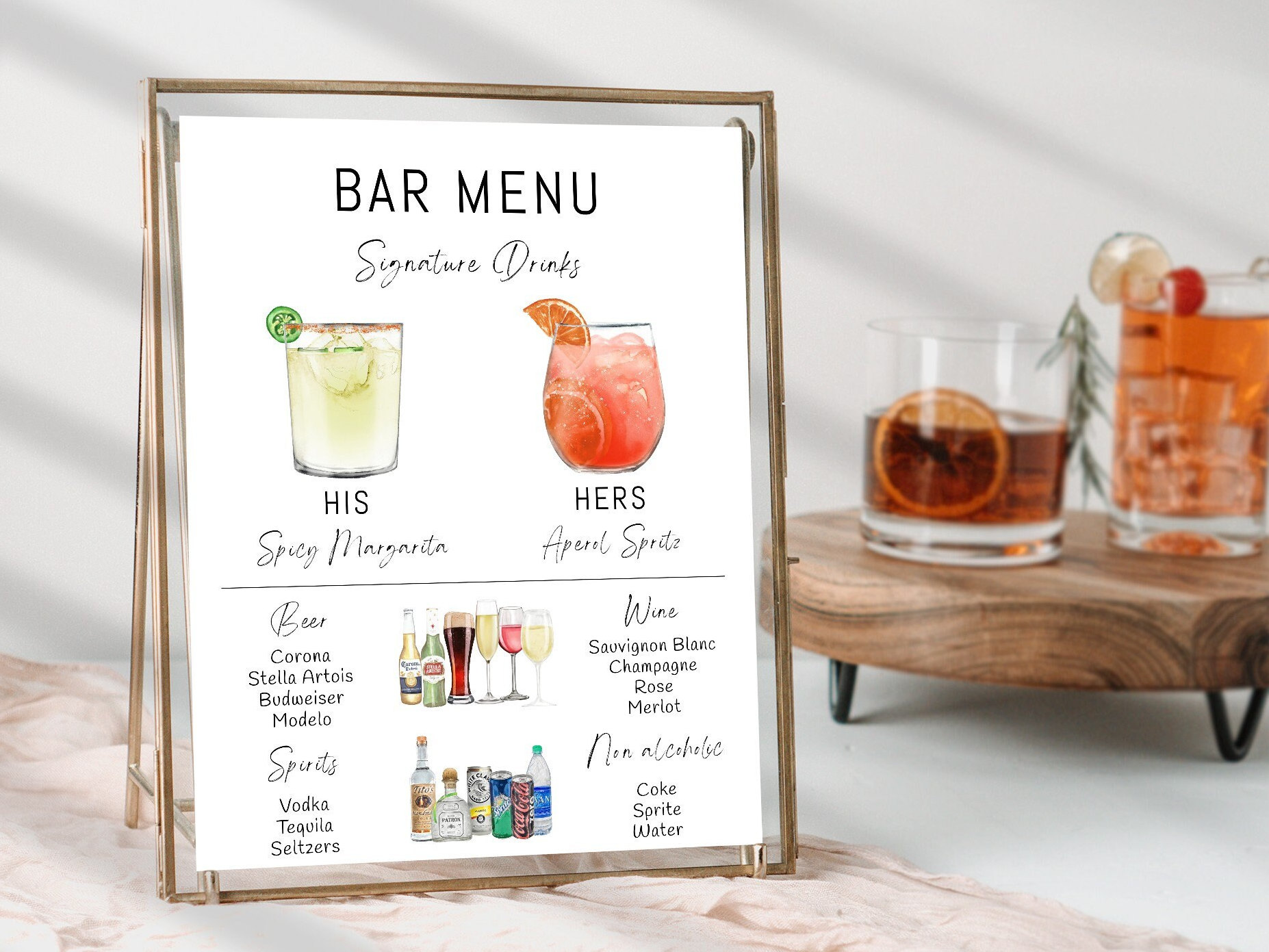 Bar Menu Minimalist Template Printable Bar Menu Editable - Etsy