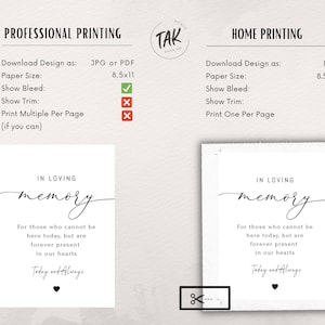 Wedding in Loving Memory Printable Sign, Instant Digital Download Sign ...